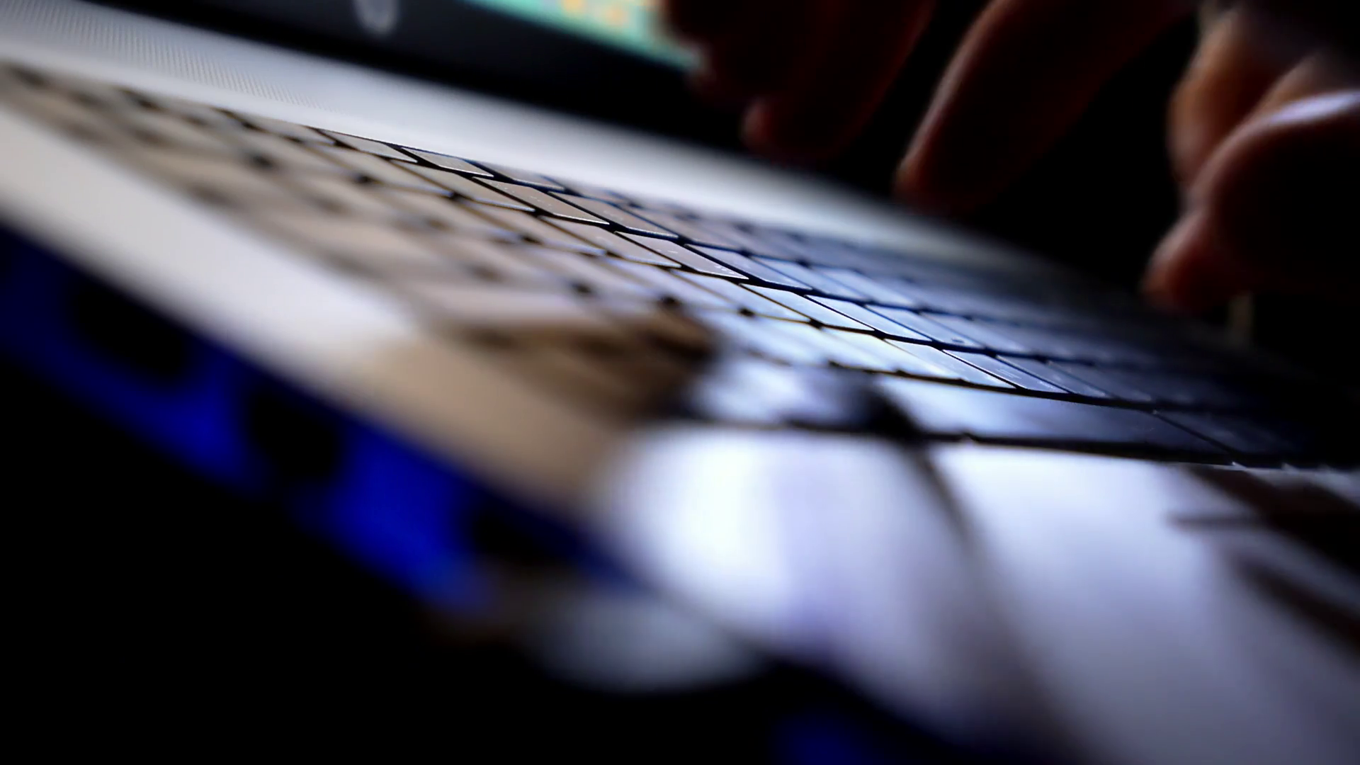 Male Hand Typing On Laptop Keyboard In Night Stock Footage SBV ...