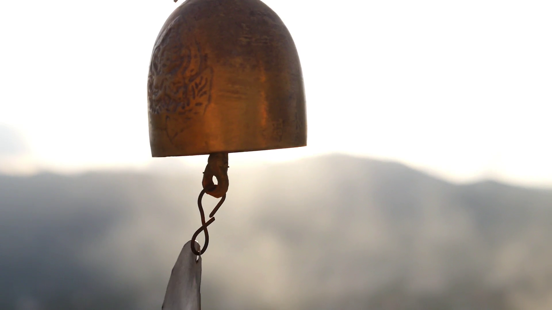 Traditional Asian Bell In Buddhist Temple At Stock Footage SBV ...