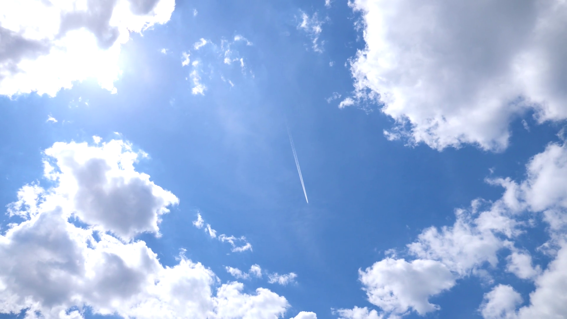 Airplane Flying In Blue Sky Leaving Trace Stock Footage SBV-326648017 ...