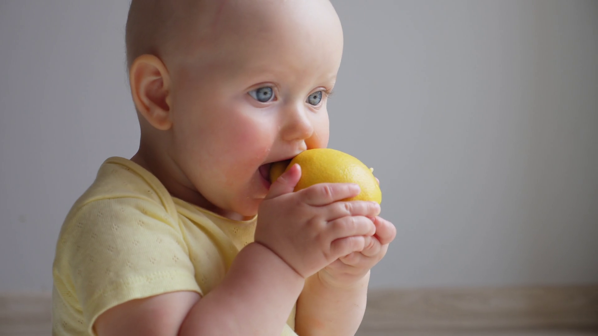 Adorable Baby Having Fun With Lemon Stock Footage SBV-338611769 ...