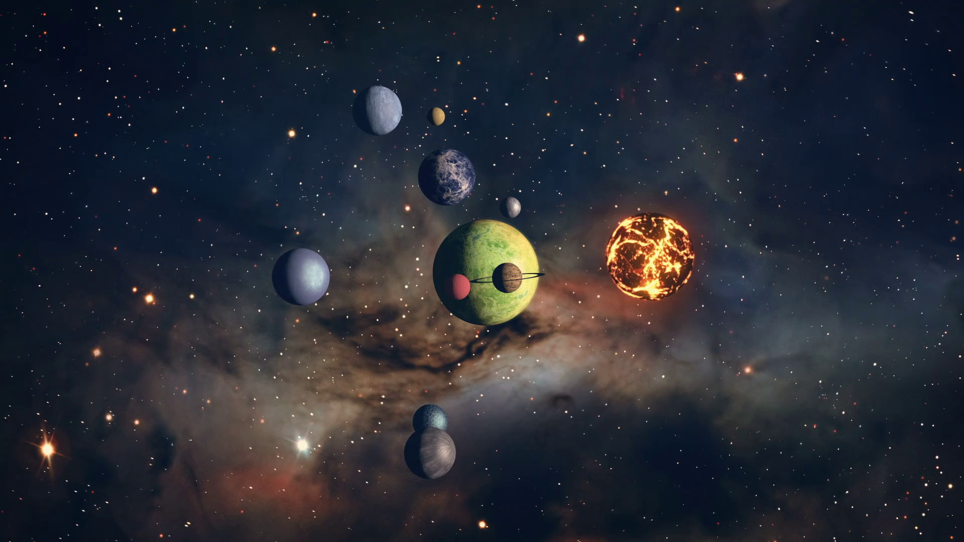 Camera Moving Through Planets Moons Stopping Stock Motion Graphics SBV ...