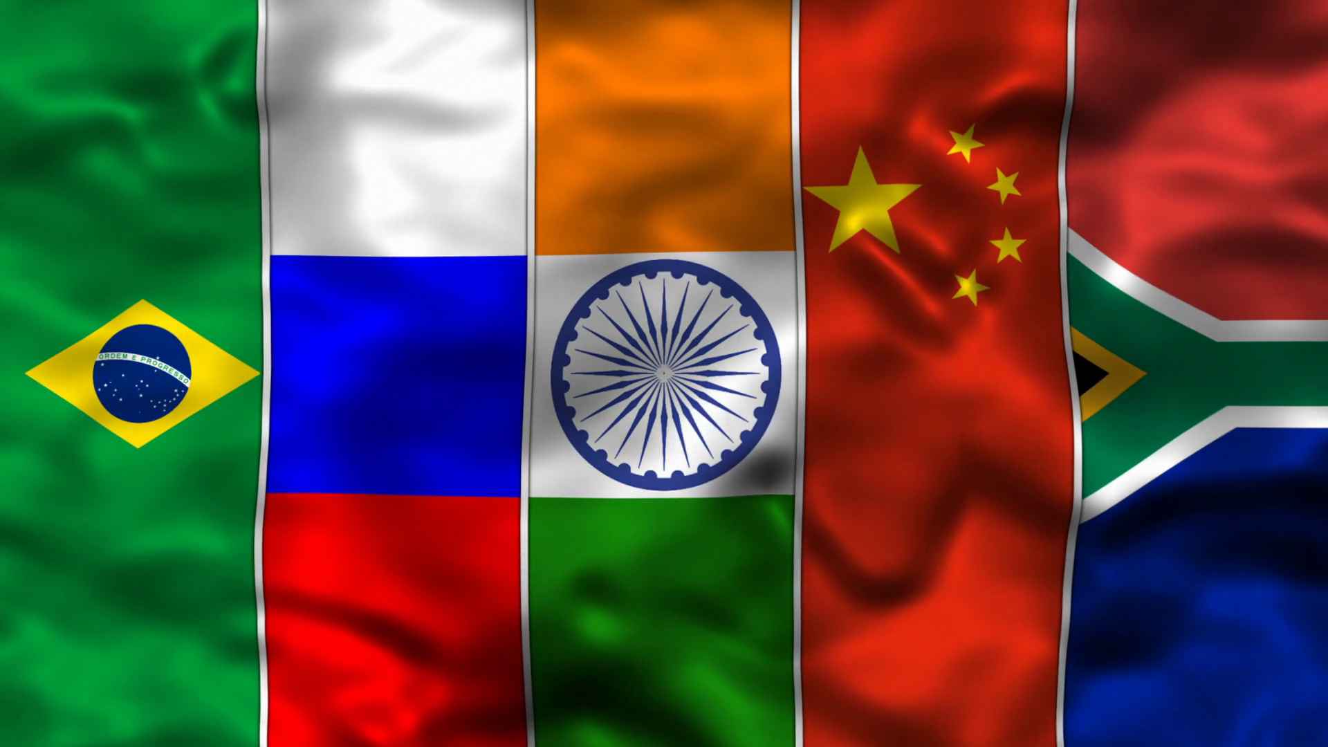 Flags Of Brics Countries Brazil Russia India Stock Motion Graphics SBV