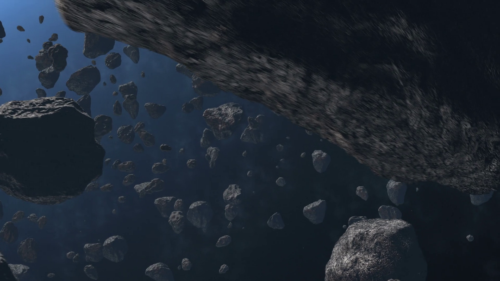 Flying Through Field Of Asteroids Dense Stock Motion Graphics SBV ...