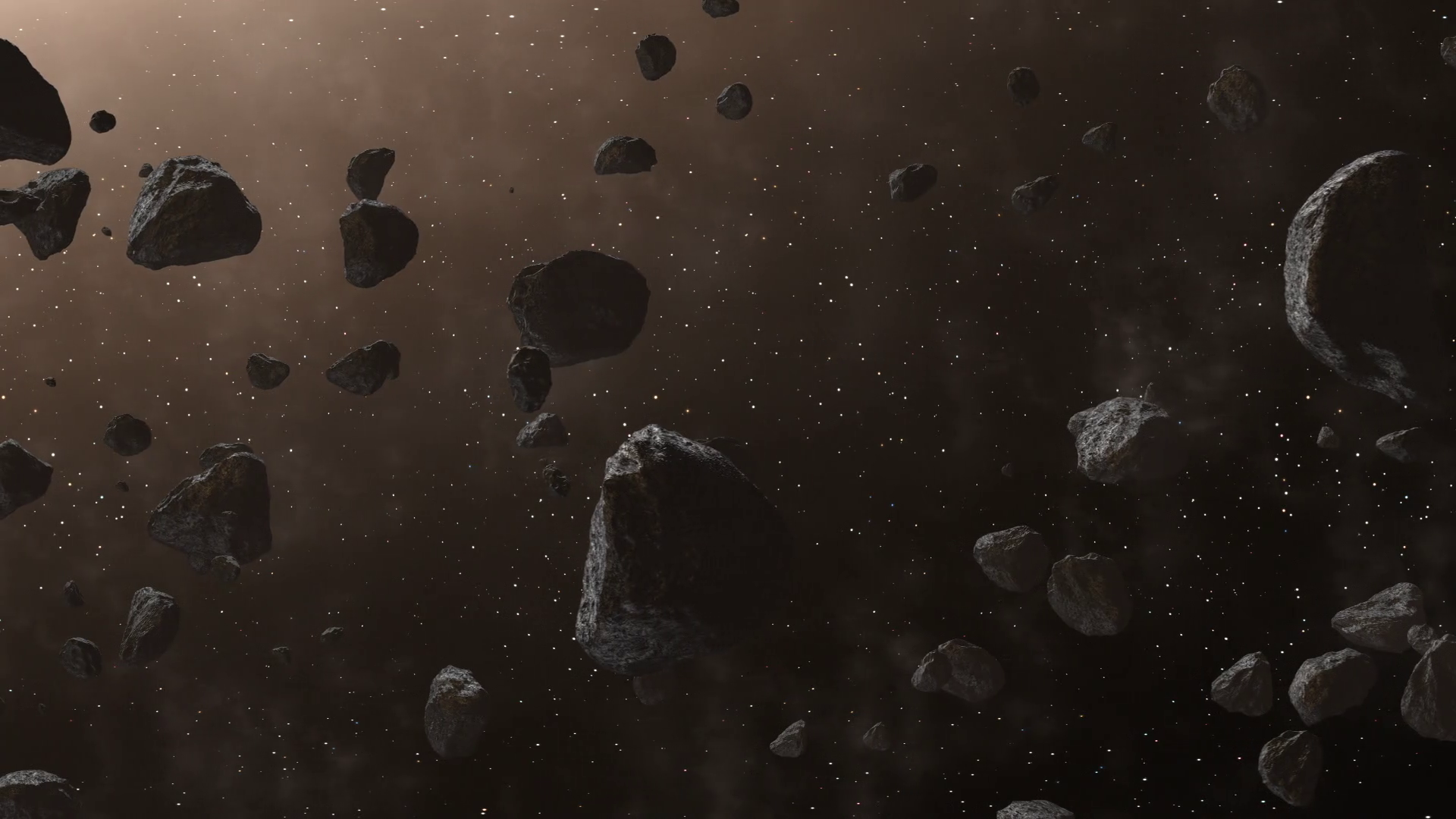 Flying Through Field Of Asteroids Dense Stock Motion Graphics SBV ...