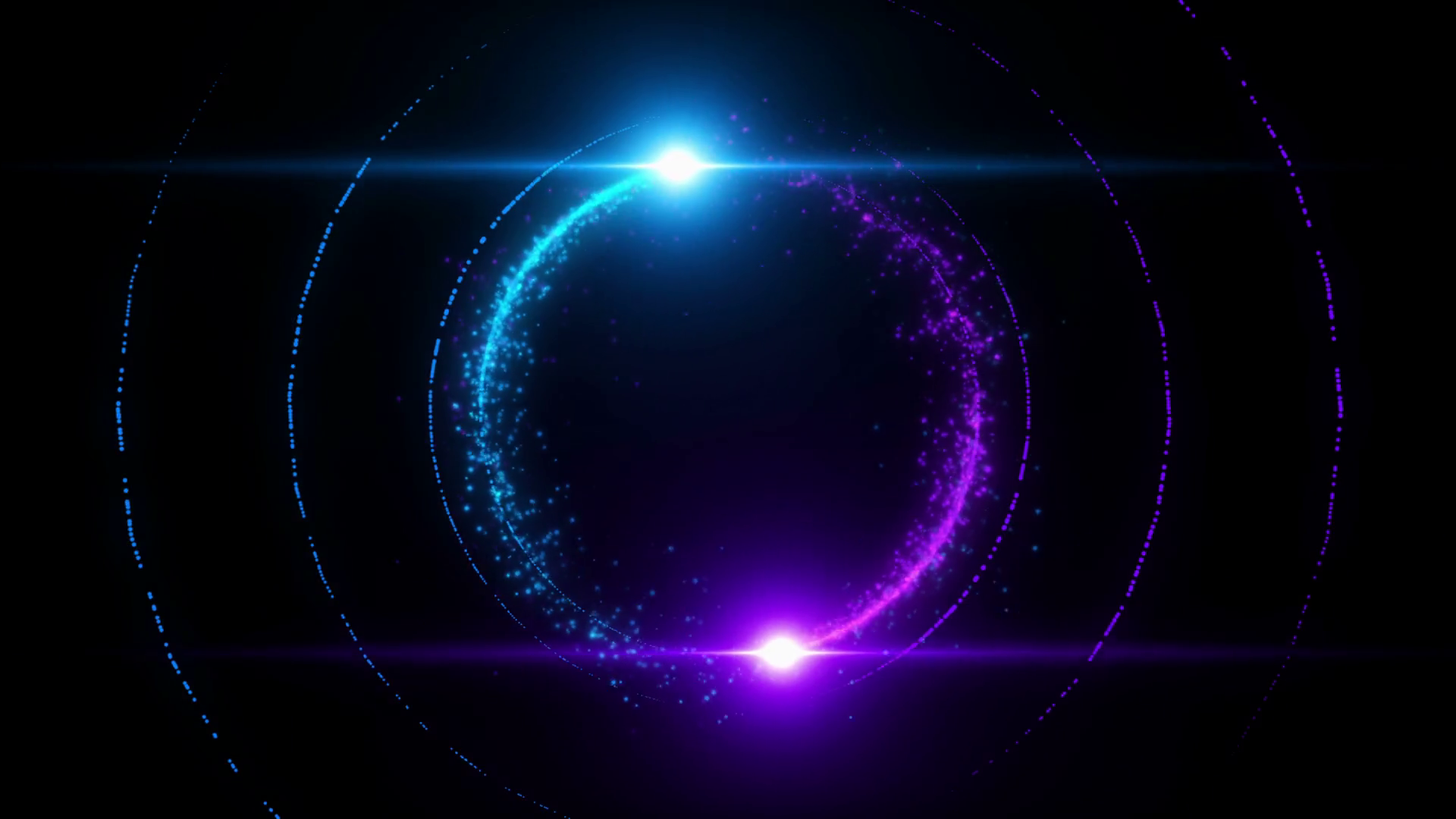 Lens Flares Spinning And Forming Particles Ring Blue Purple Motion