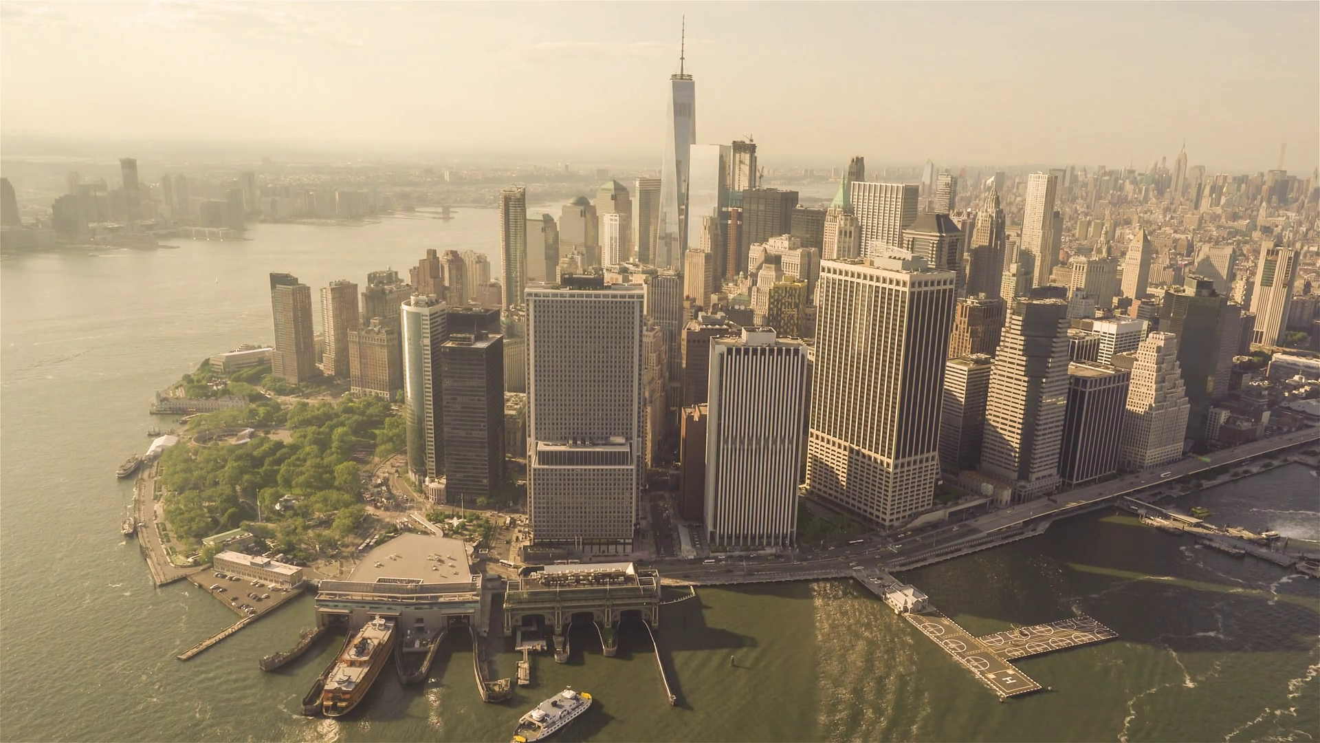 Lower Manhattan | New York City | 4K Aerial footage of the Lower ...