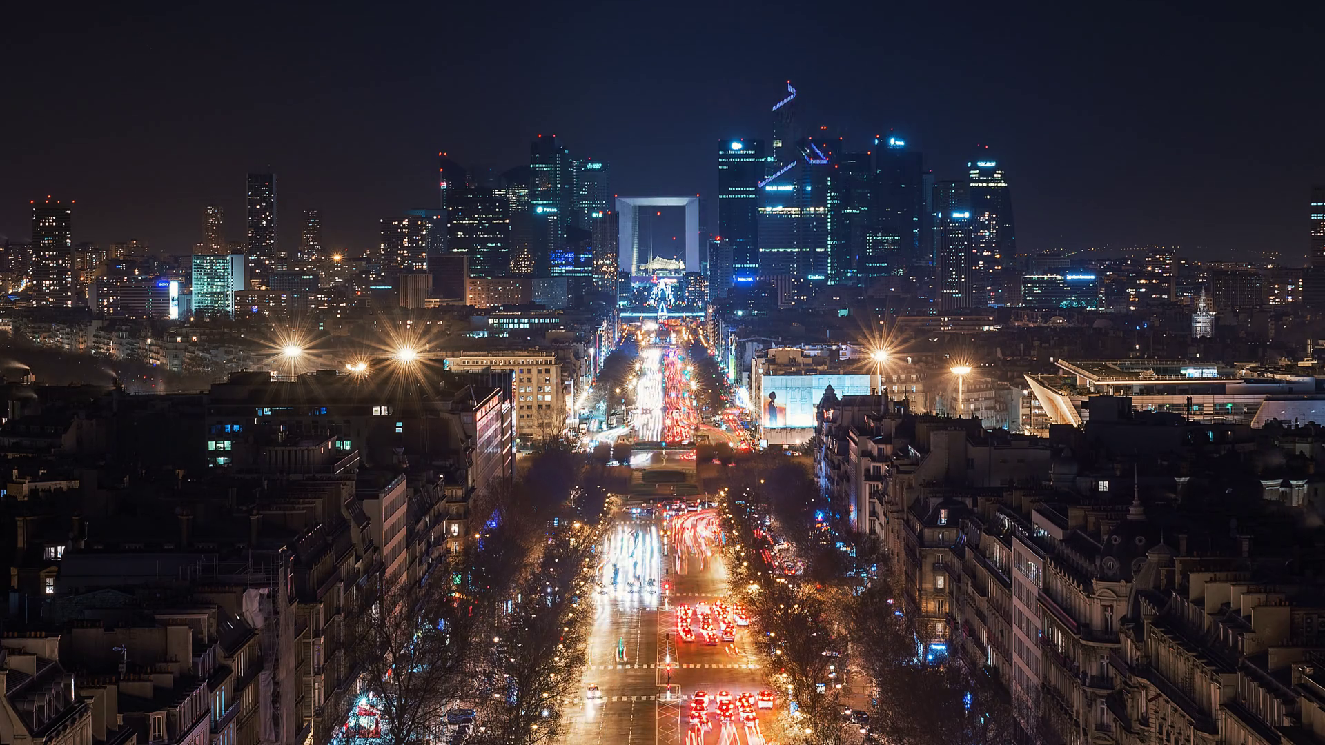 4K Timelapse Sequence of Paris, France - The Financial District of ...