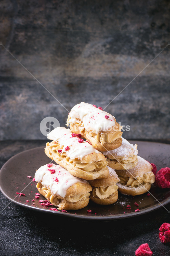 Plate Of Eclairs Royalty-Free Stock Image - Storyblocks