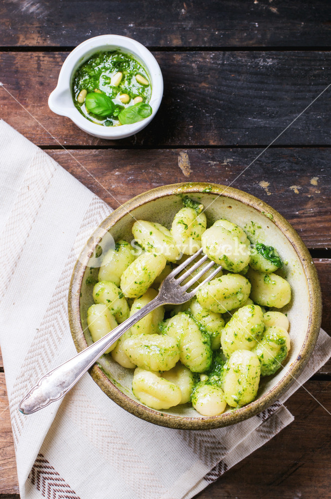 Potato Gnocchi With Pesto Royalty-Free Stock Image - Storyblocks