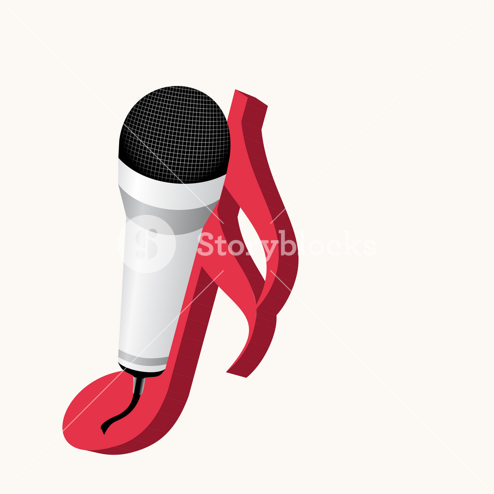 Abstract musical concept with music symbol and mike Royalty-Free Stock ...