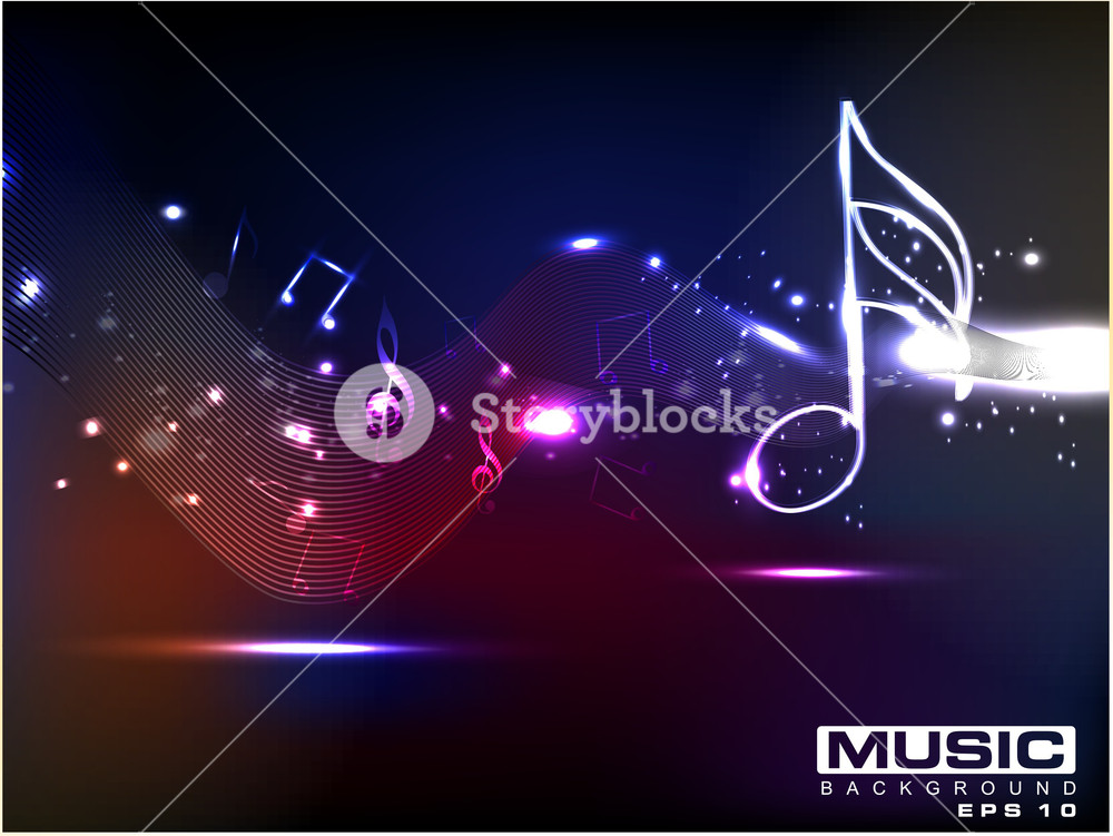 Abstract Shiny Musical Note On Blue Background Royalty-Free Stock Image ...