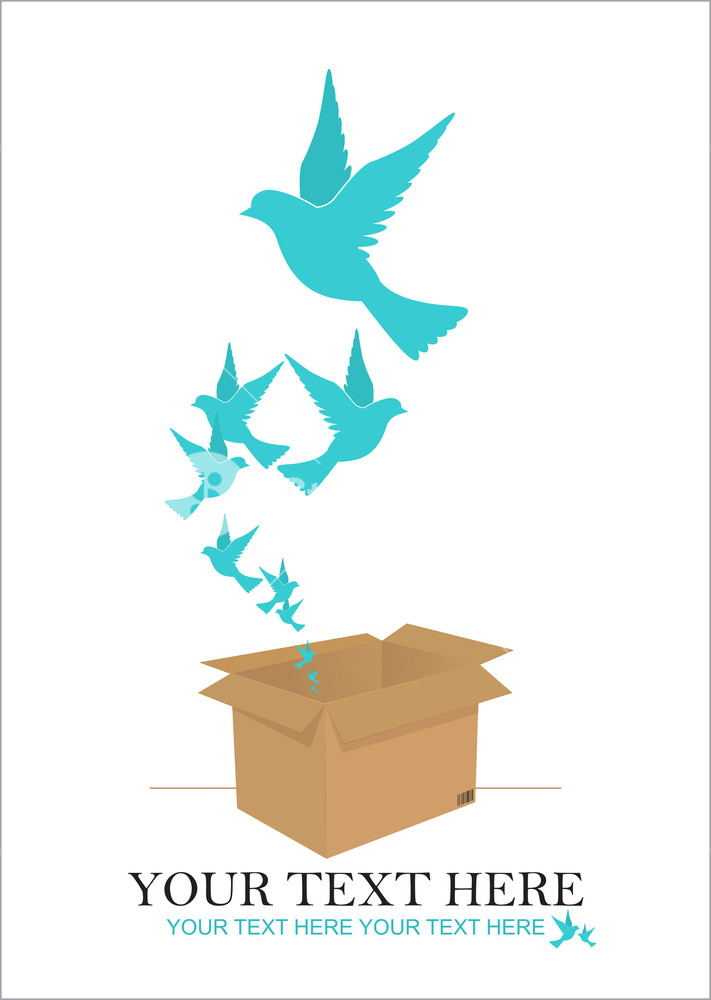 Abstract Vector Illustration Of Box And Birds. Royalty-Free Stock Image ...
