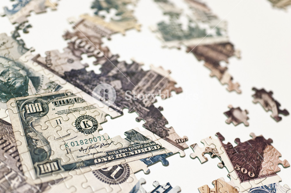 Banknote Puzzle Royalty-Free Stock Image - Storyblocks