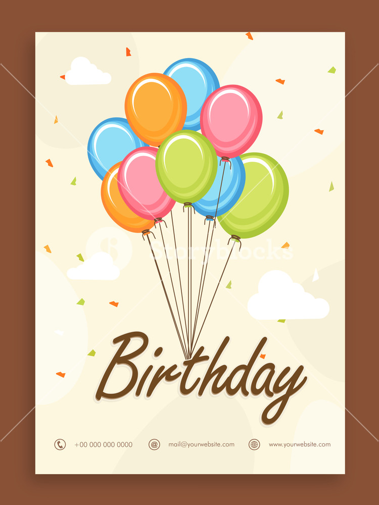 Birthday Celebration Invitation Card Or Greeting Card Design With Birthday Celebration Invitation Card Or Greeting Card Design With