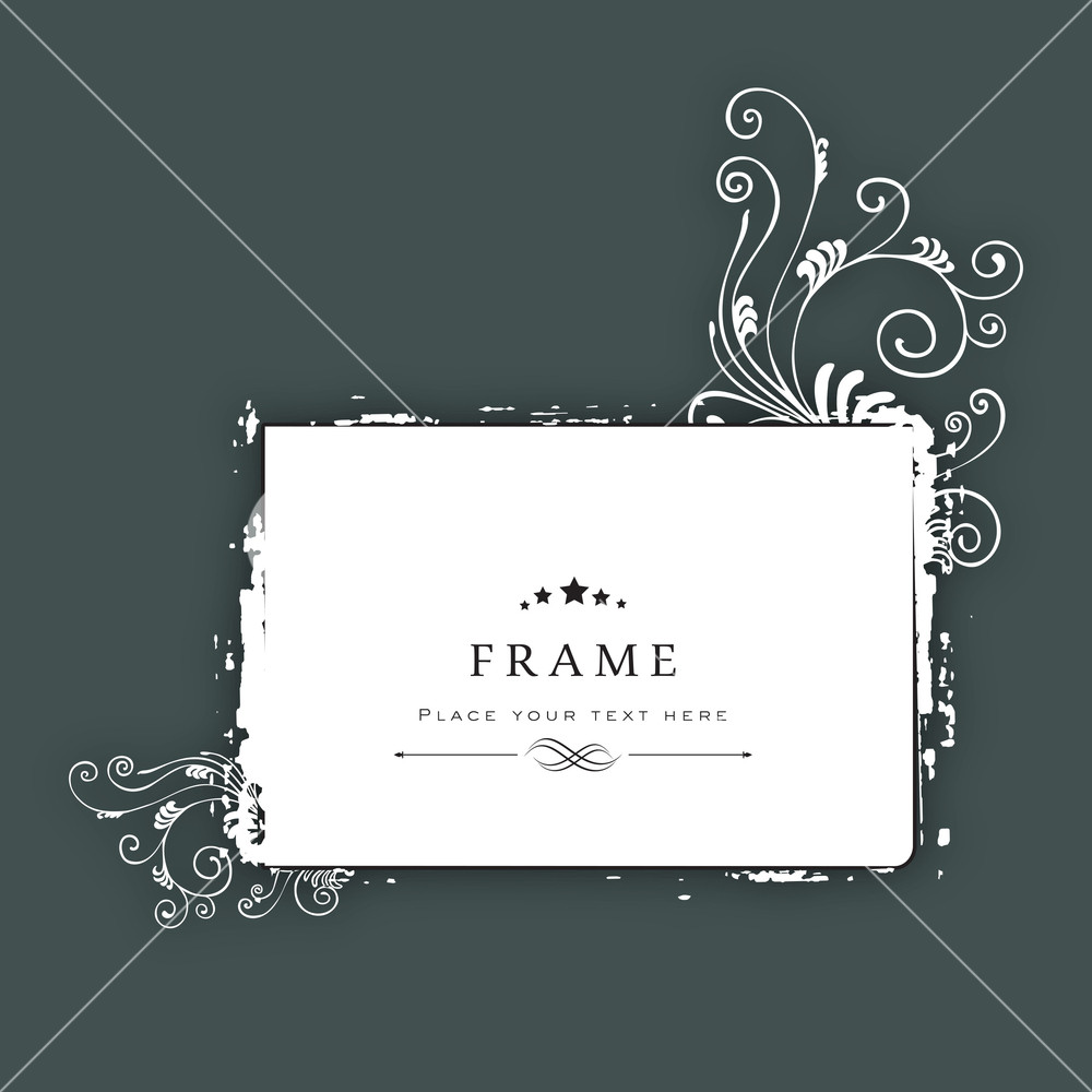 Beautiful Floral Decorated Photo Frame On Abstract Background. Royalty ...