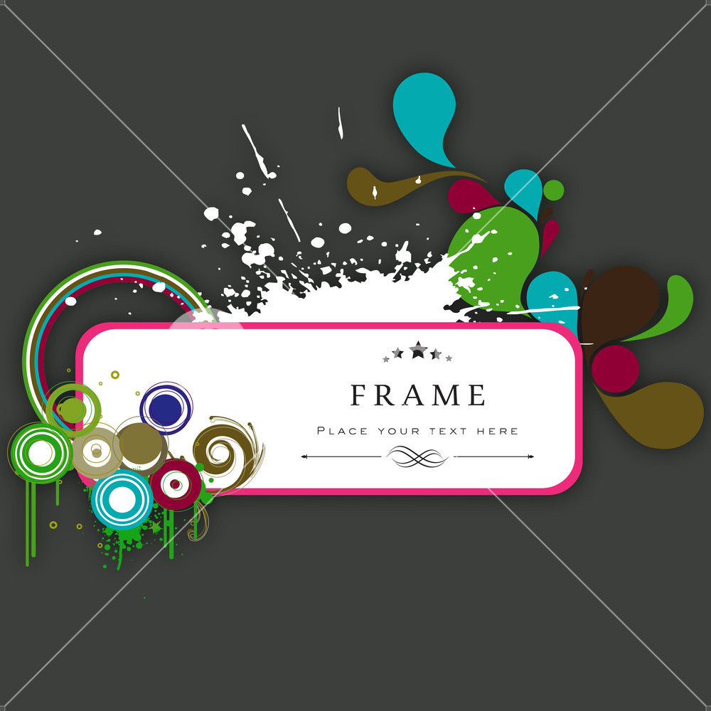 Beautiful Floral Decorated Photo Frame On Abstract Background. Royalty ...
