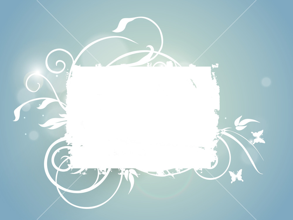 Beautiful Floral Decorated Photo Frame On Abstract Background. Royalty ...