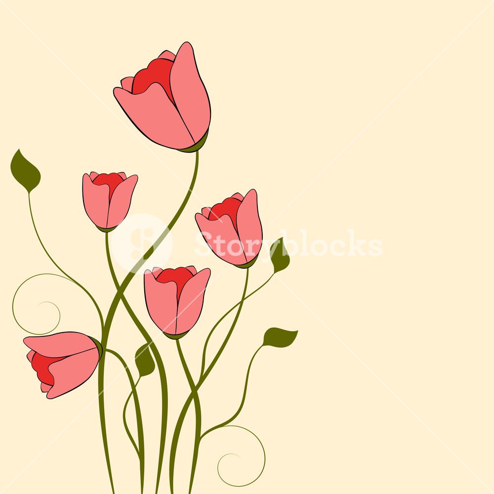 Floral Design on Abstract Background Royalty-Free Stock Image - Storyblocks
