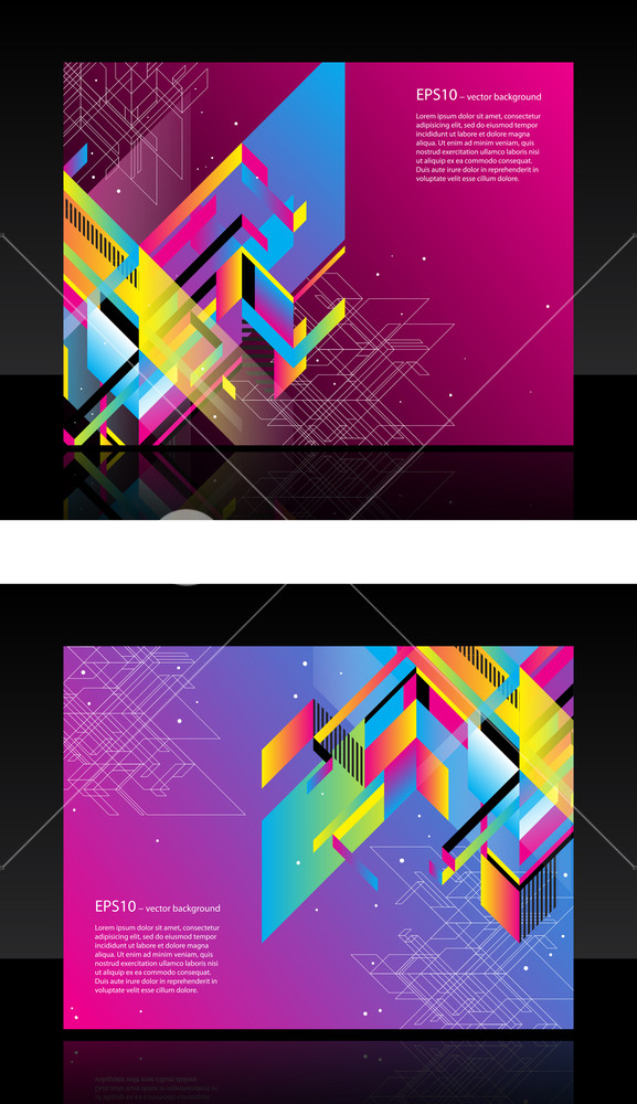 Beautiful Modern Web Banner With Colorful Retro Shapes Royalty-Free ...