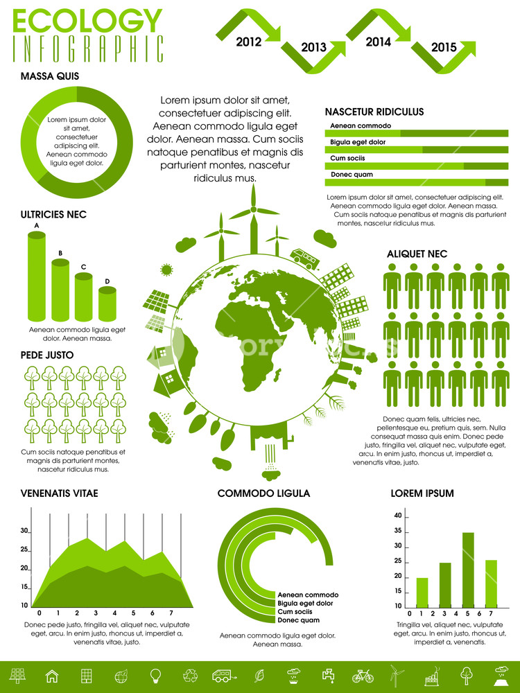 Big set of various ecological infographic elements with statistical ...