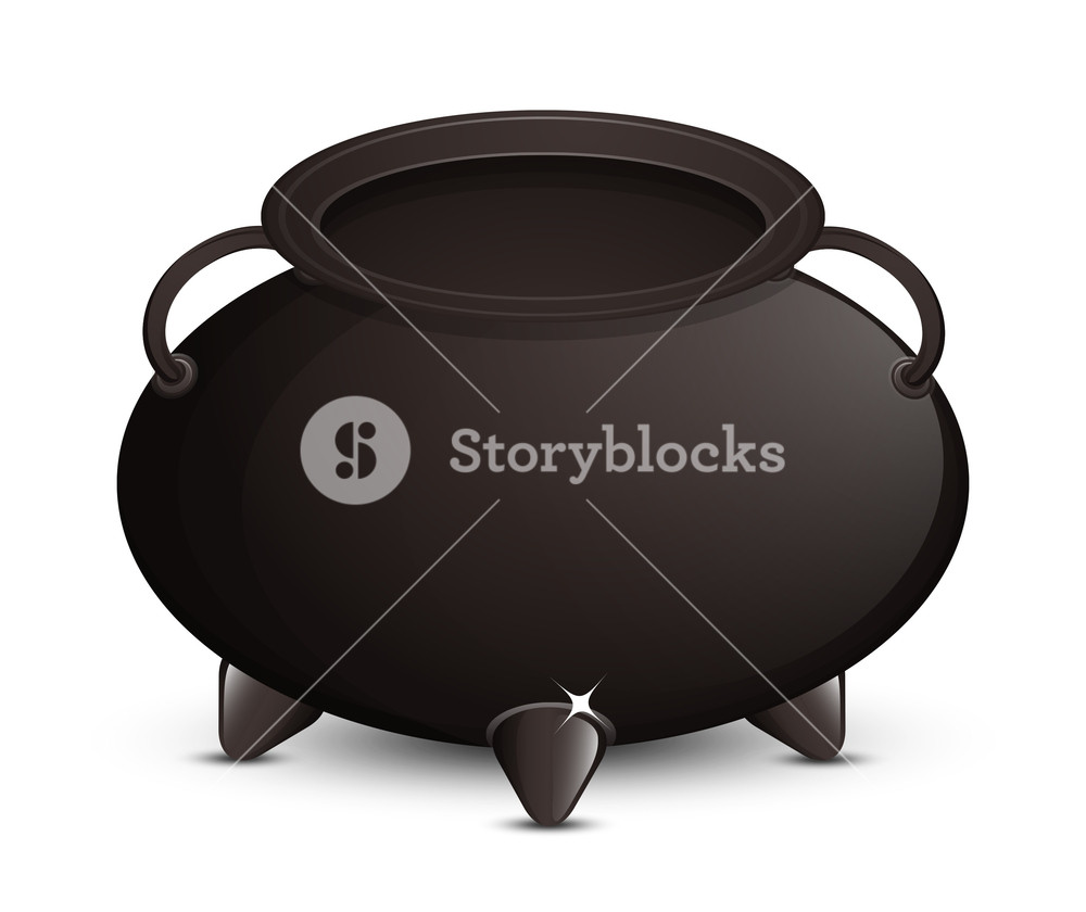 Black Cauldron Vector Illustration Royalty-Free Stock Image - Storyblocks