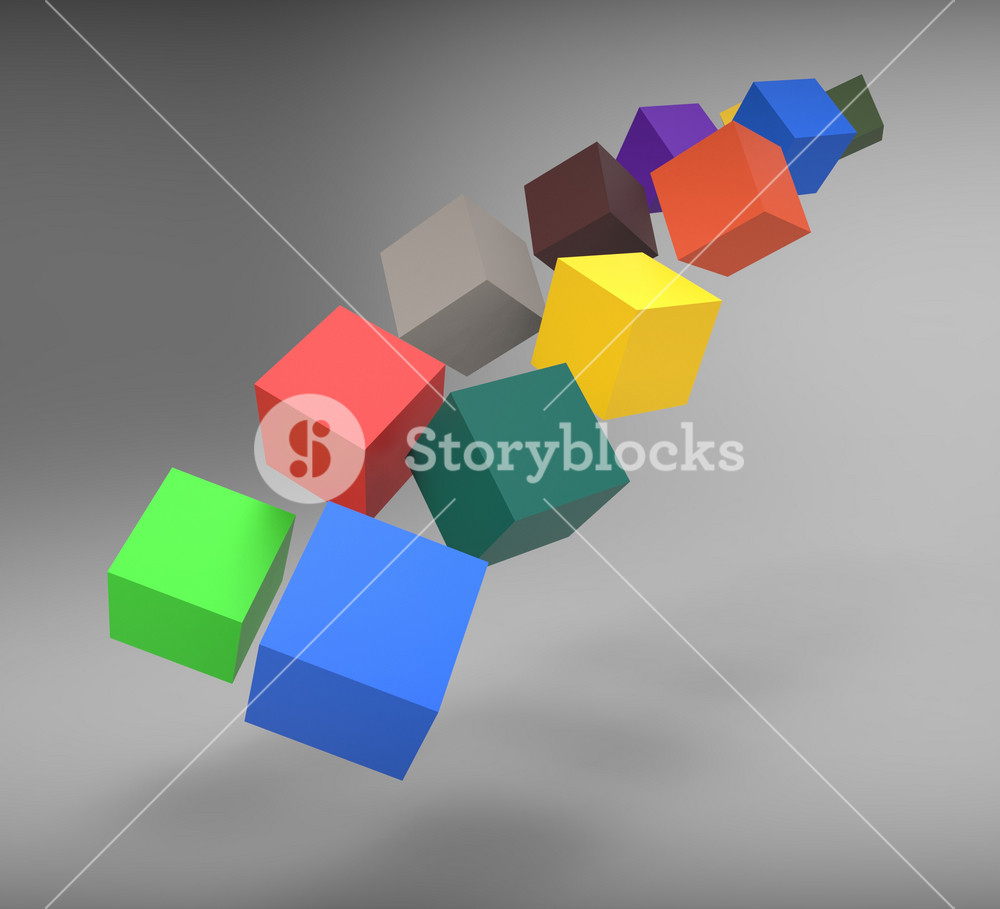 Blocks Falling Shows Action And Solutions Royalty-Free Stock Image ...