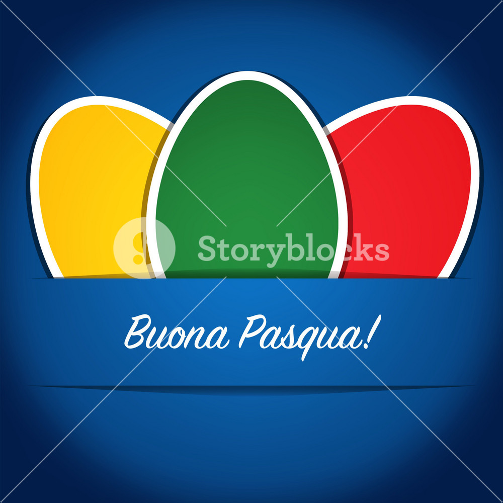 Bright Paper Cut Out Italian Happy Easter Card In Vector Format ...