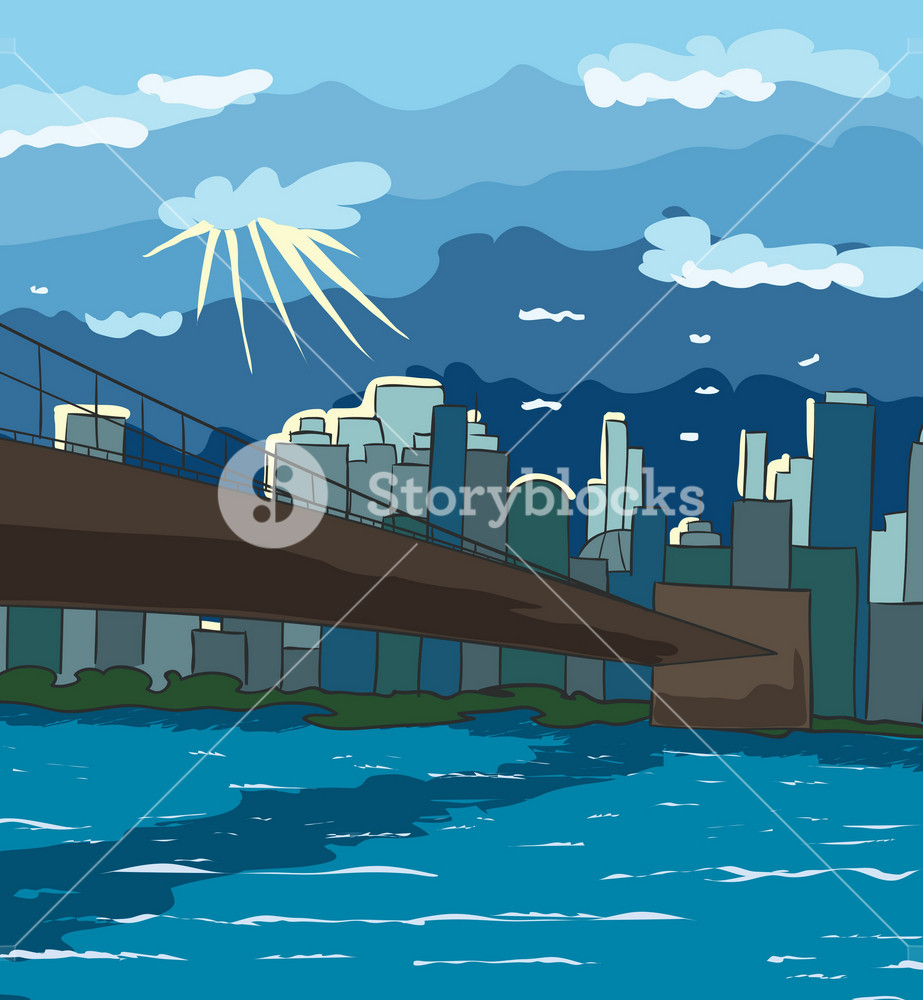 Cartoon New York Background Vector Illustration Royalty-Free Stock ...