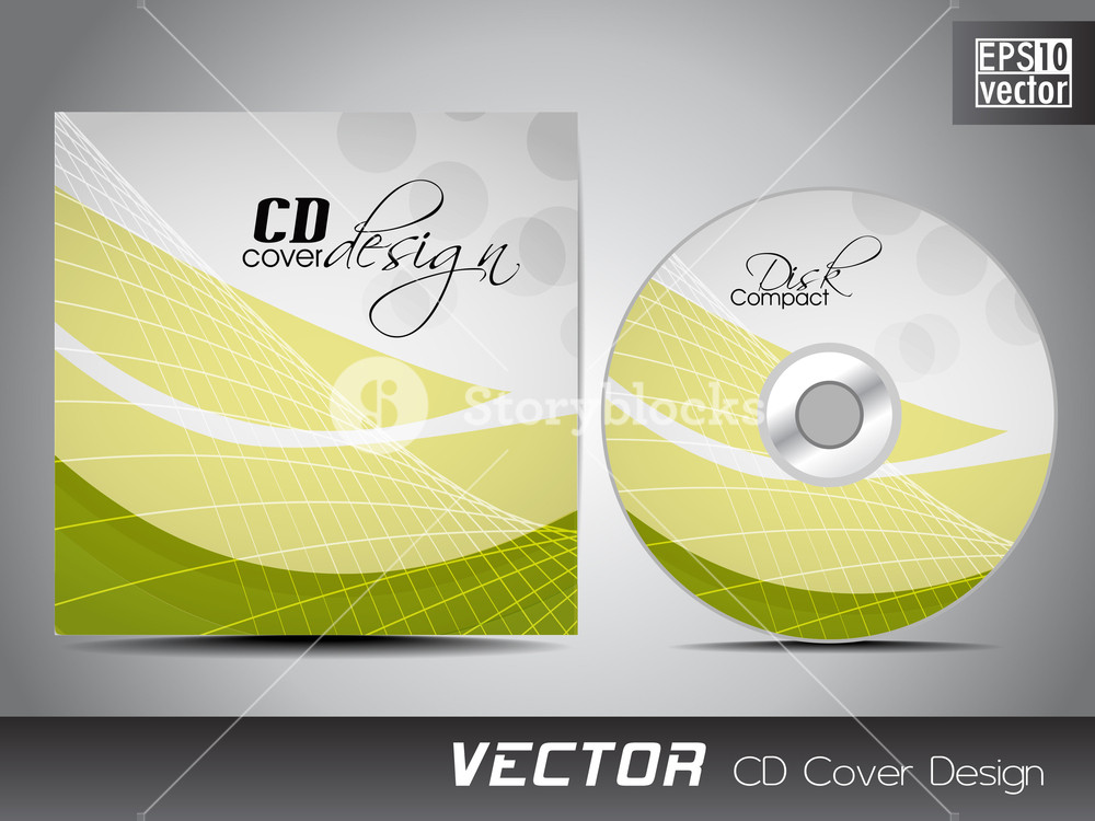 Cd Cover Presentation Design Template With Copy Space And Wave Effect ...