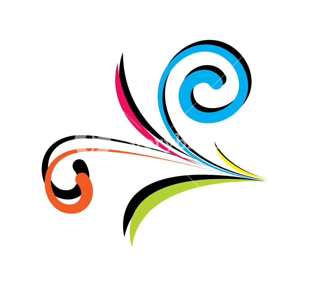 Colored Flourish Design Element Royalty-Free Stock Image - Storyblocks