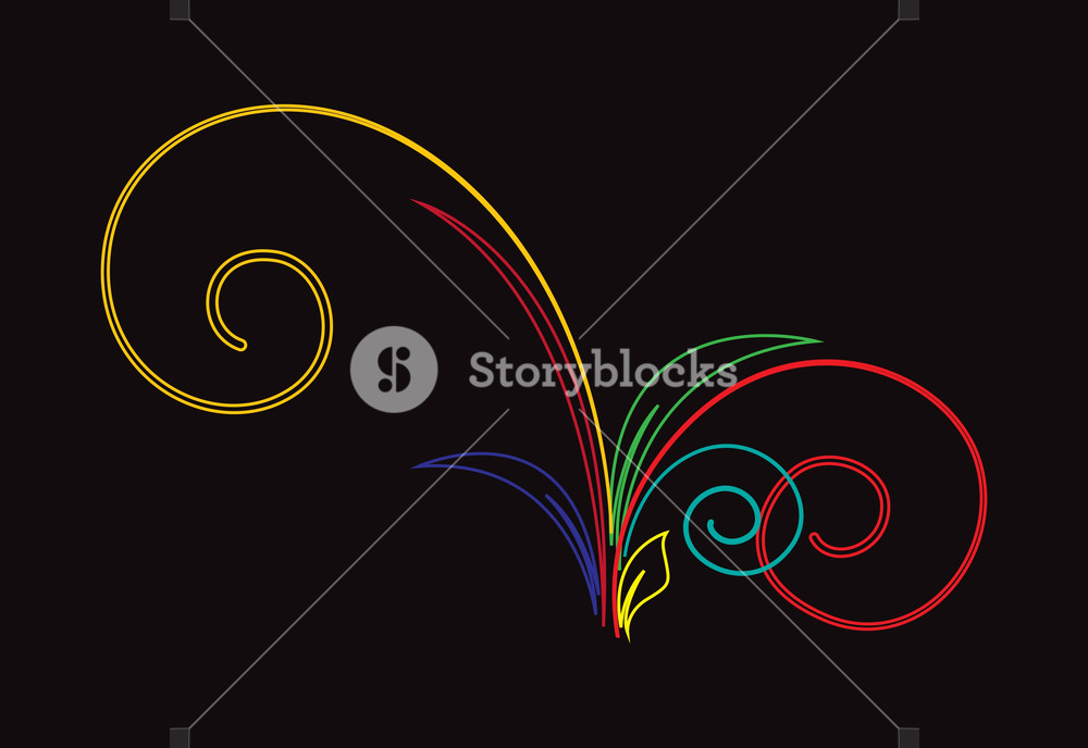 Colored Flourish Design Elements Royalty-Free Stock Image - Storyblocks