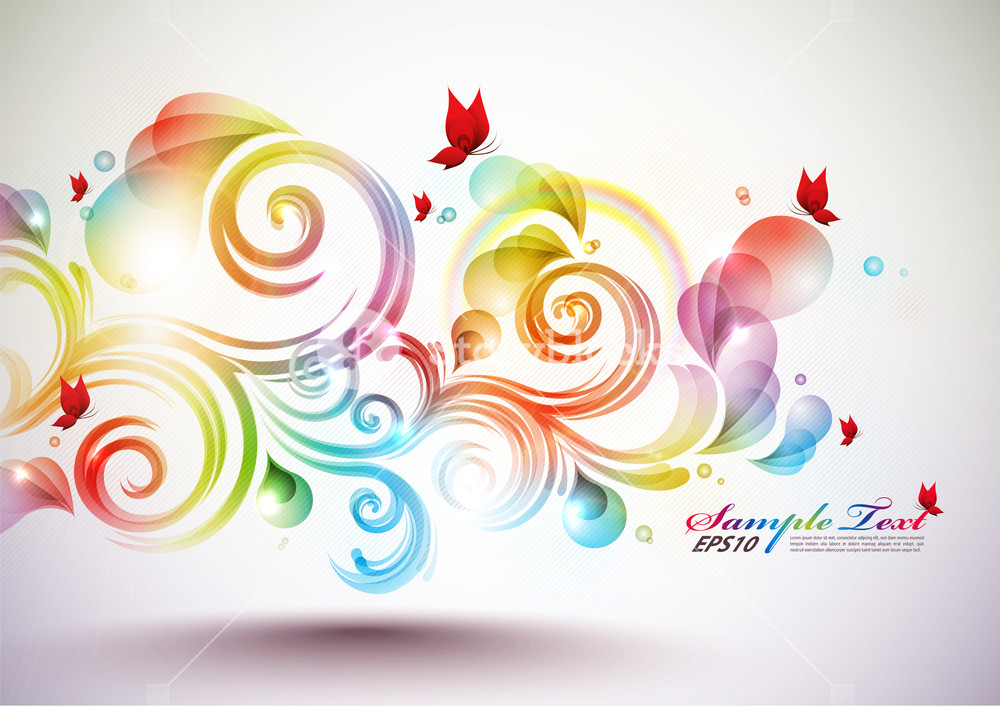 Colorful Vector Floral Element Royalty-Free Stock Image - Storyblocks