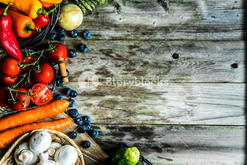 Colorful Vegetables On Wooden Background Royalty-Free Stock Image ...