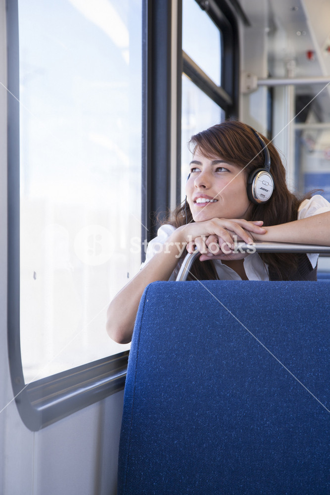Commuters on public transportation Royalty-Free Stock Image - Storyblocks