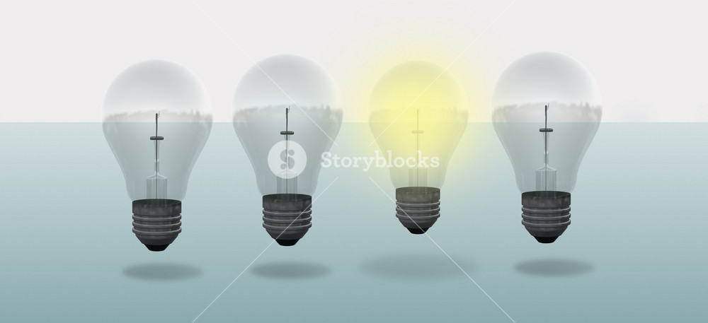 Conceptual Digital Light Bulb Design Royalty-Free Stock Image - Storyblocks