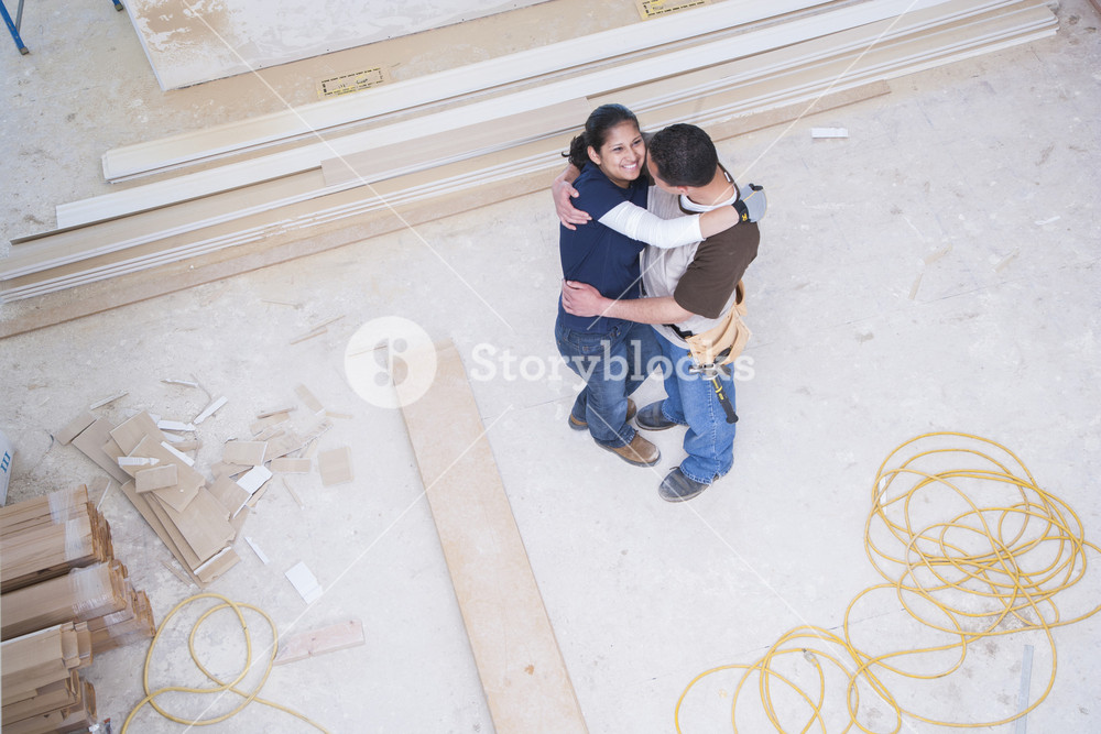 Couple building a home Royalty-Free Stock Image - Storyblocks