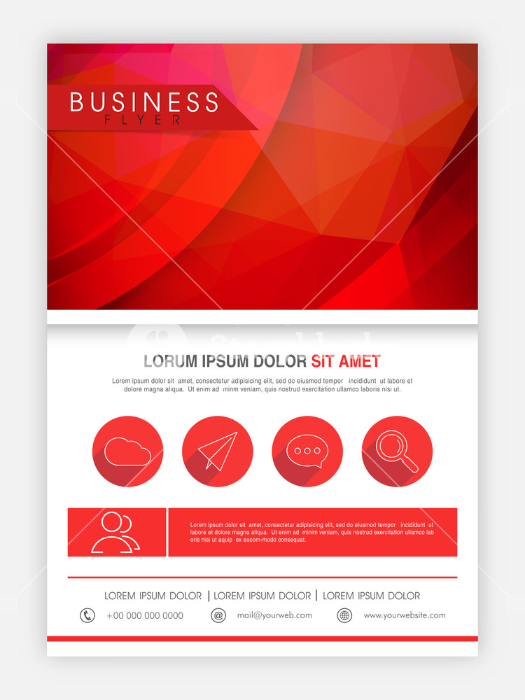 Creative abstract flyer template or banner design in red and white ...