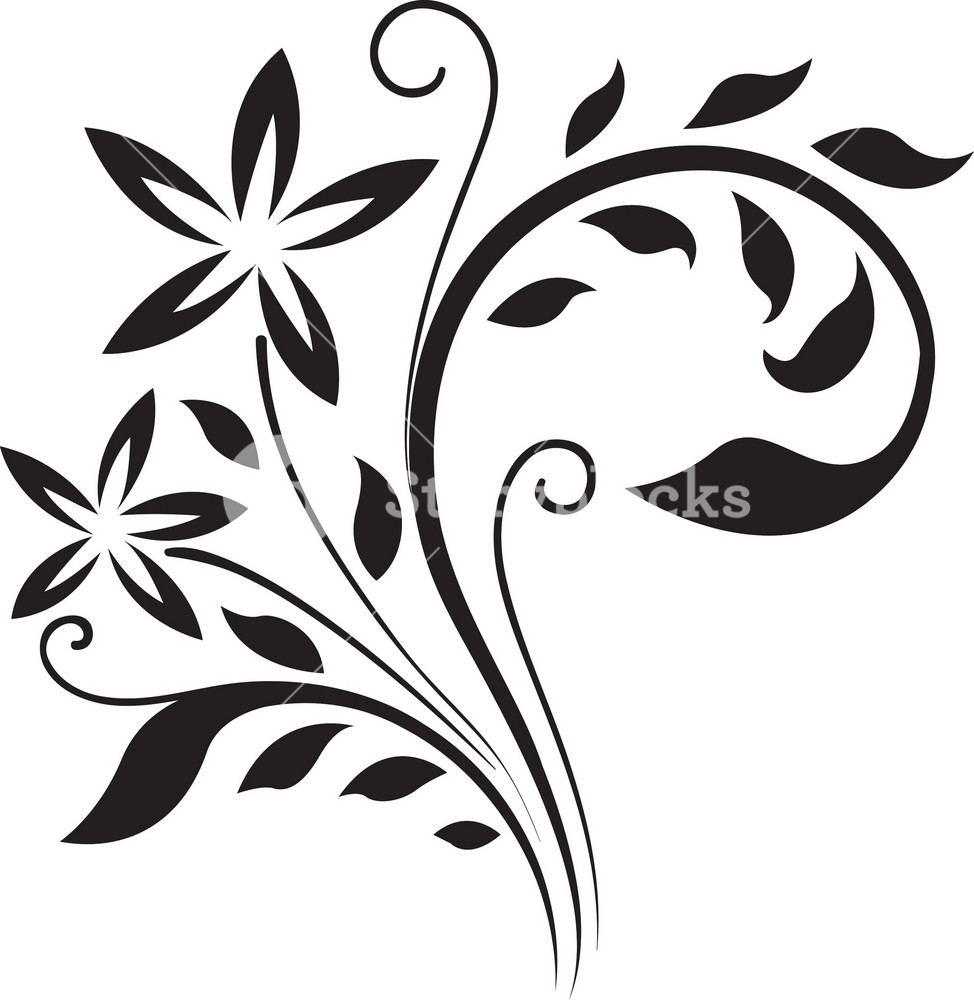 Curl Floral Vector Element Royalty-Free Stock Image - Storyblocks