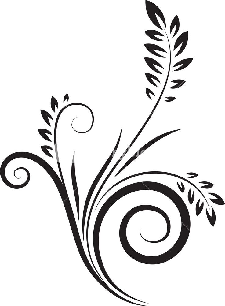 Curl Floral Vector Element Royalty-Free Stock Image - Storyblocks
