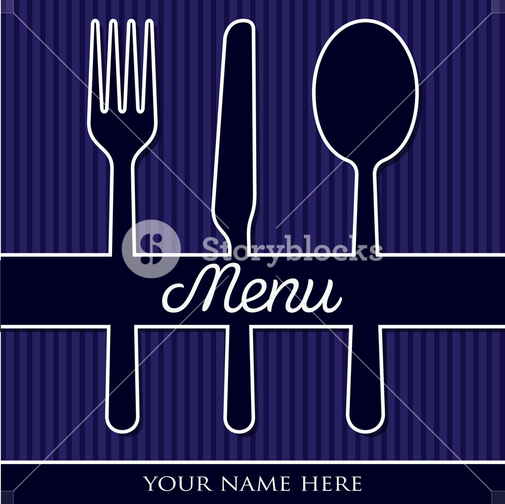 Cutlery Theme Paper Cut Out Menu In Vector Format. Royalty-Free Stock ...