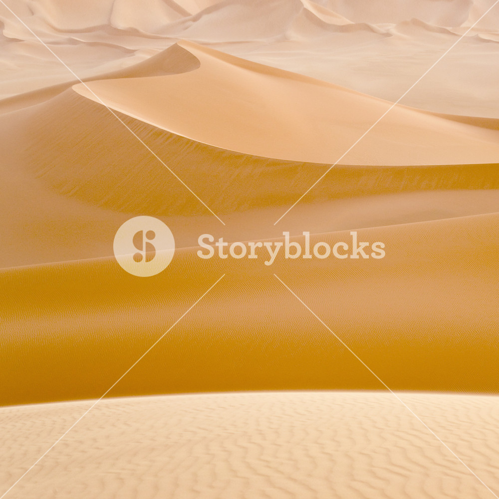 Sunlit sand dunes in the desert Royalty-Free Stock Image - Storyblocks