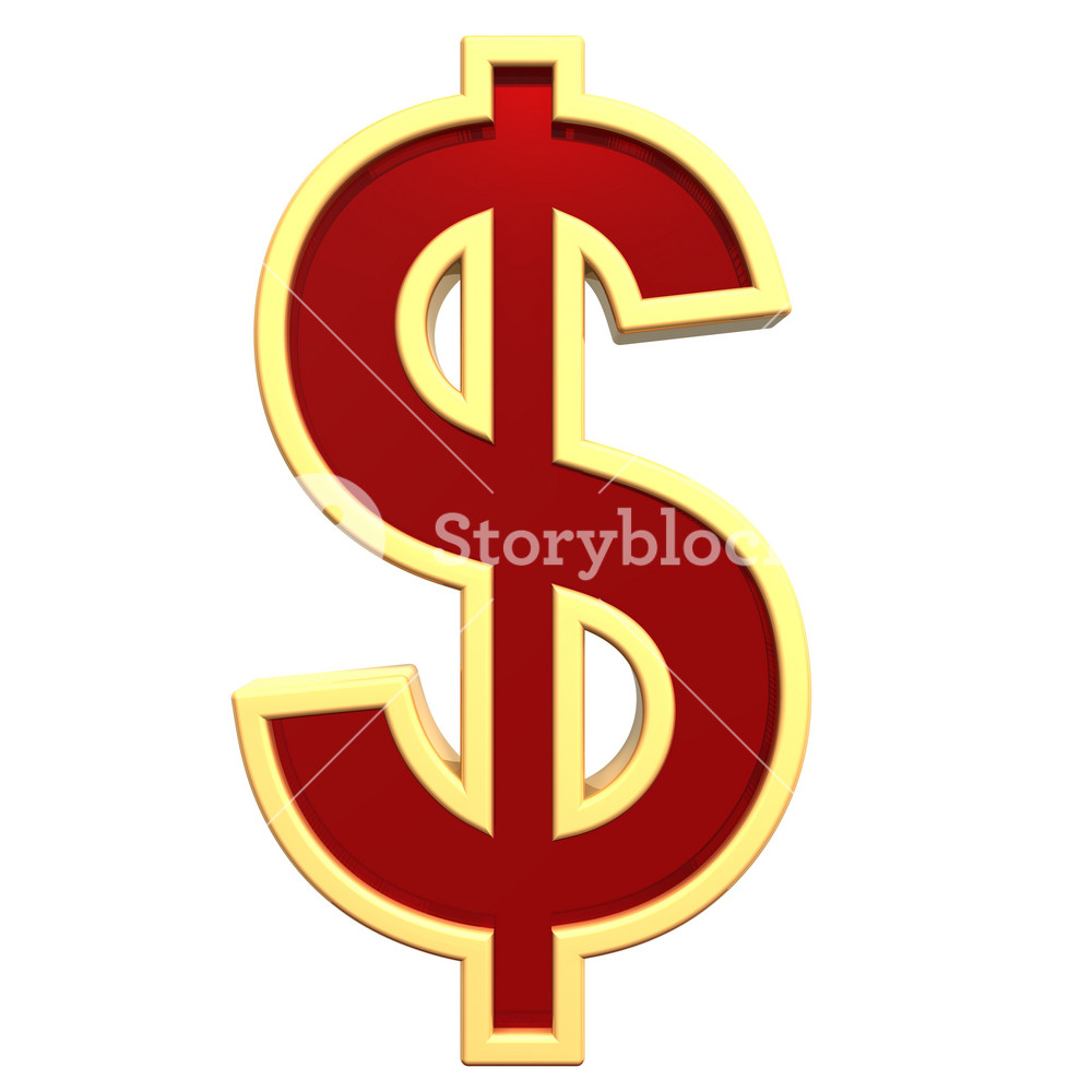 Dollar Sign From Ruby With Gold Frame Alphabet Set Royalty-Free Stock ...