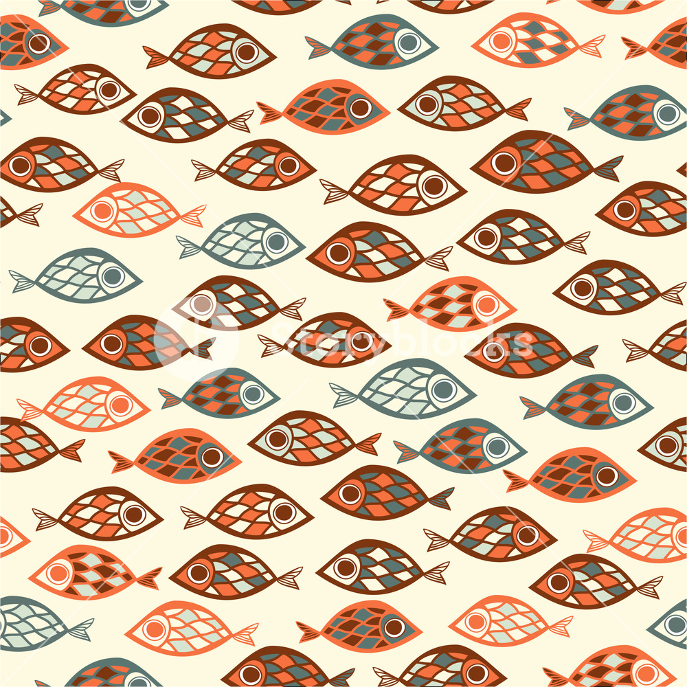Fish Pattern In Abstract Style Royalty-Free Stock Image - Storyblocks