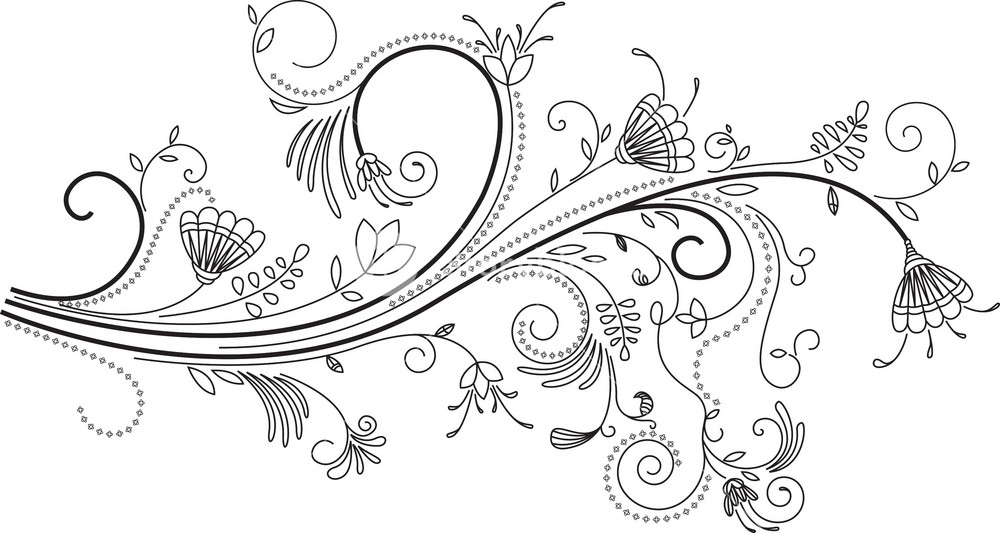 Floral Curl Vector Element Royalty-Free Stock Image - Storyblocks