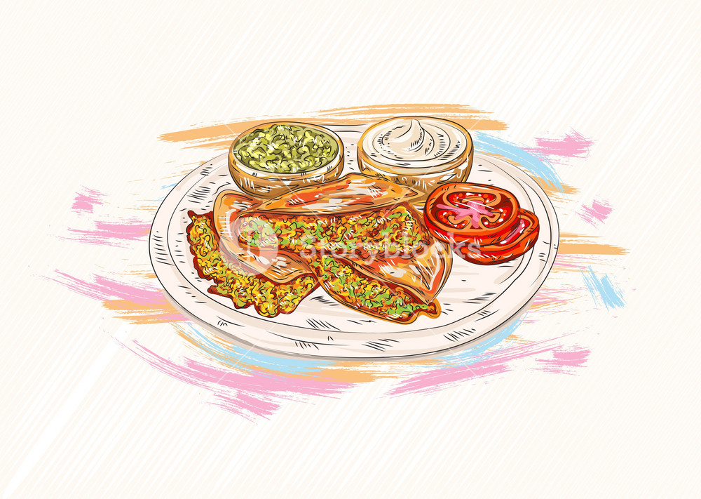 Food With Grunge Vector Illustration Royalty-Free Stock Image - Storyblocks