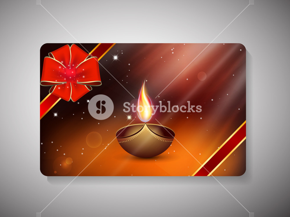 Gift Card For Deepawali Or Diwali Festival In India. Royalty-Free Stock ...