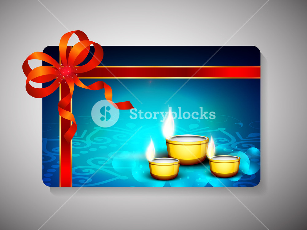 Gift Card For Deepawali Or Diwali Festival In India. Royalty-Free Stock ...