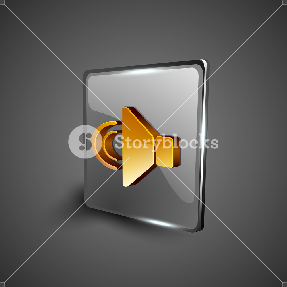 Glossy 3d Web 2.0 Sound Symbol Icon Set. Royalty-Free Stock Image ...