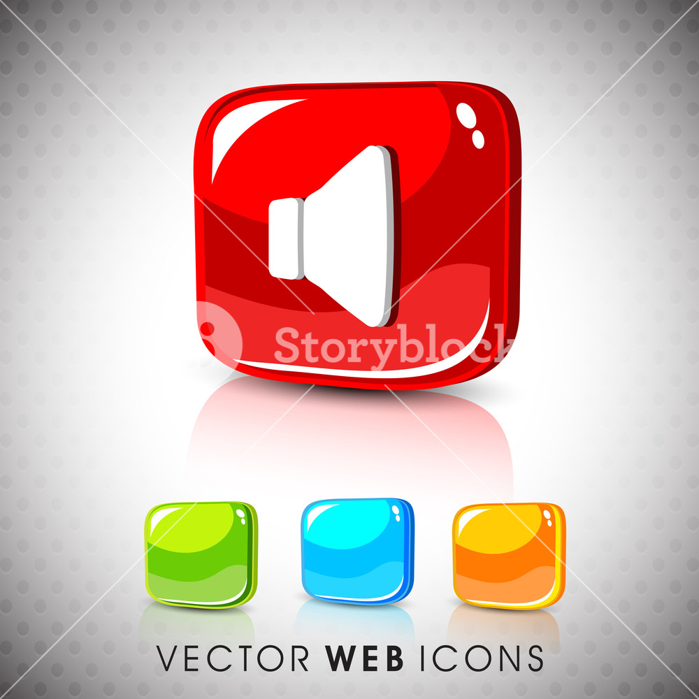 Glossy 3d Web 2.0 Sound Symbol Icon Set. Royalty-Free Stock Image ...