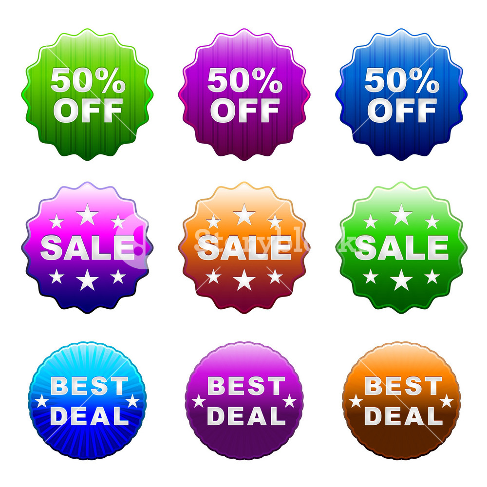 Glossy Stickers Set Vector Illustration Royalty-Free Stock Image ...